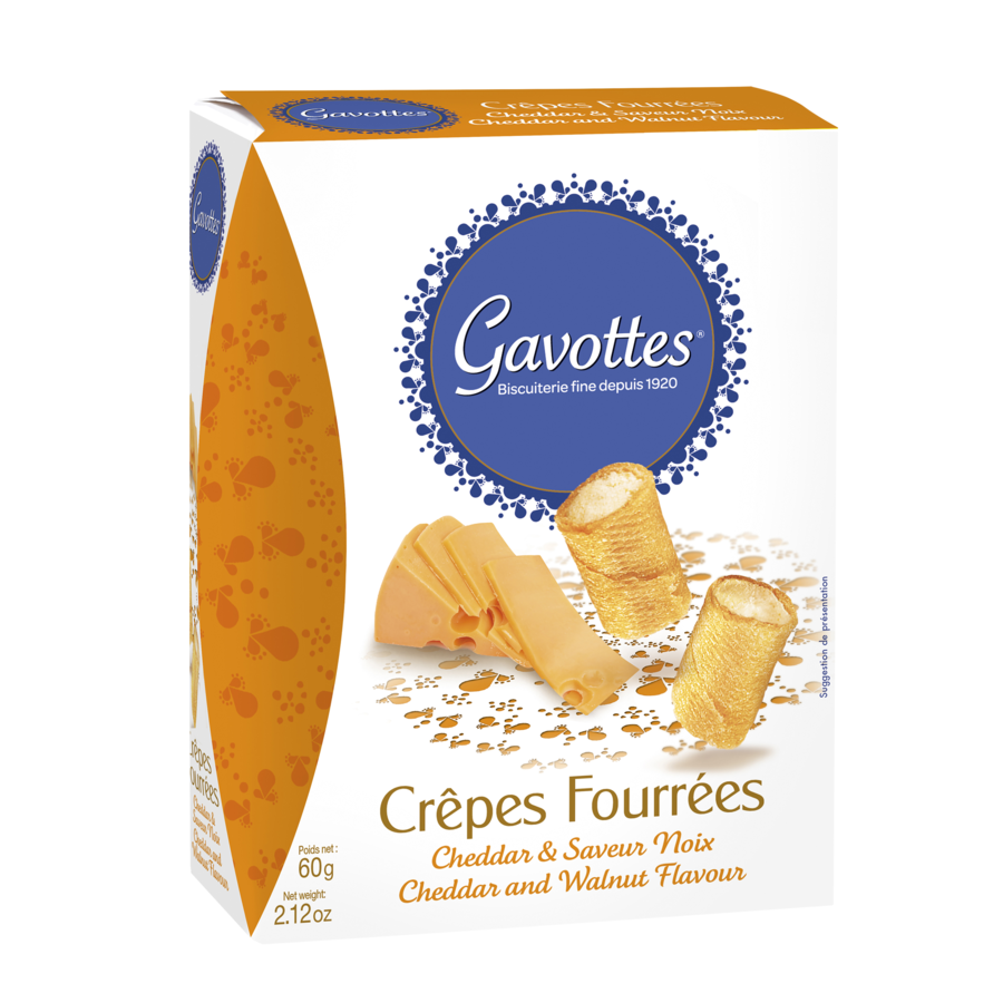 SAVOURY MINI CREPES FILLED WITH CHEDDAR AND WALNUT CREAM - 60 G ...